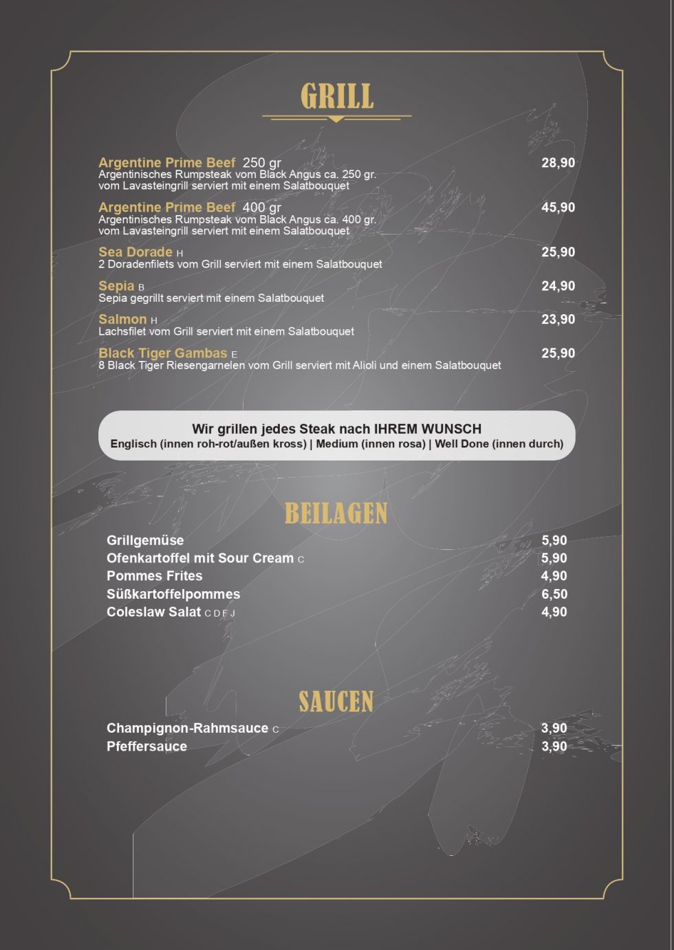 Menu - genussvolle Vielfalt | Restaurant Different