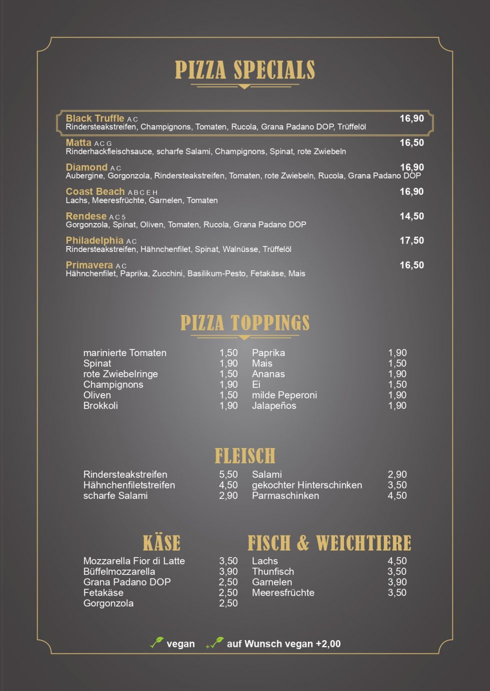 Menu - genussvolle Vielfalt | Restaurant Different