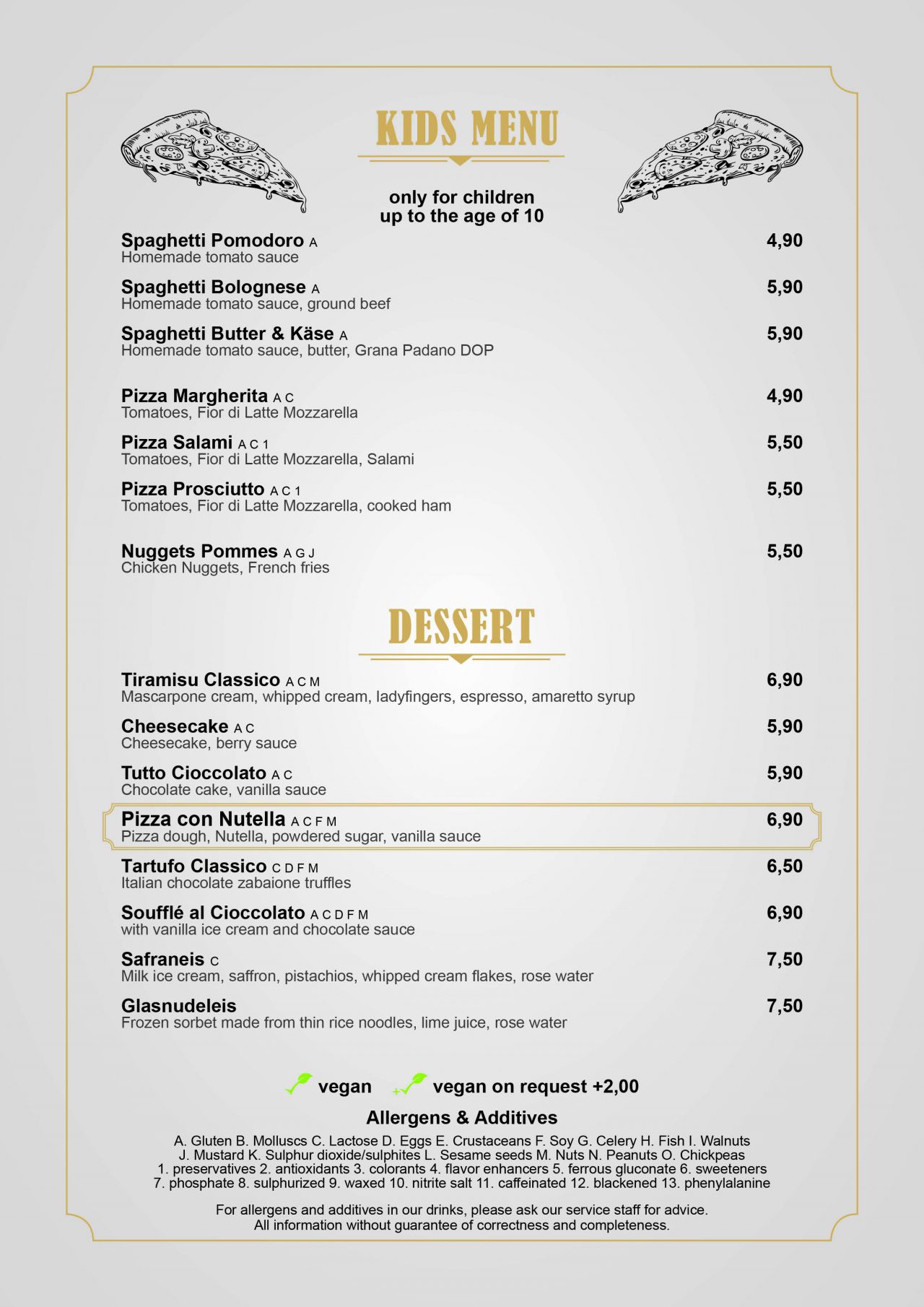 Menu - genussvolle Vielfalt | Restaurant Different