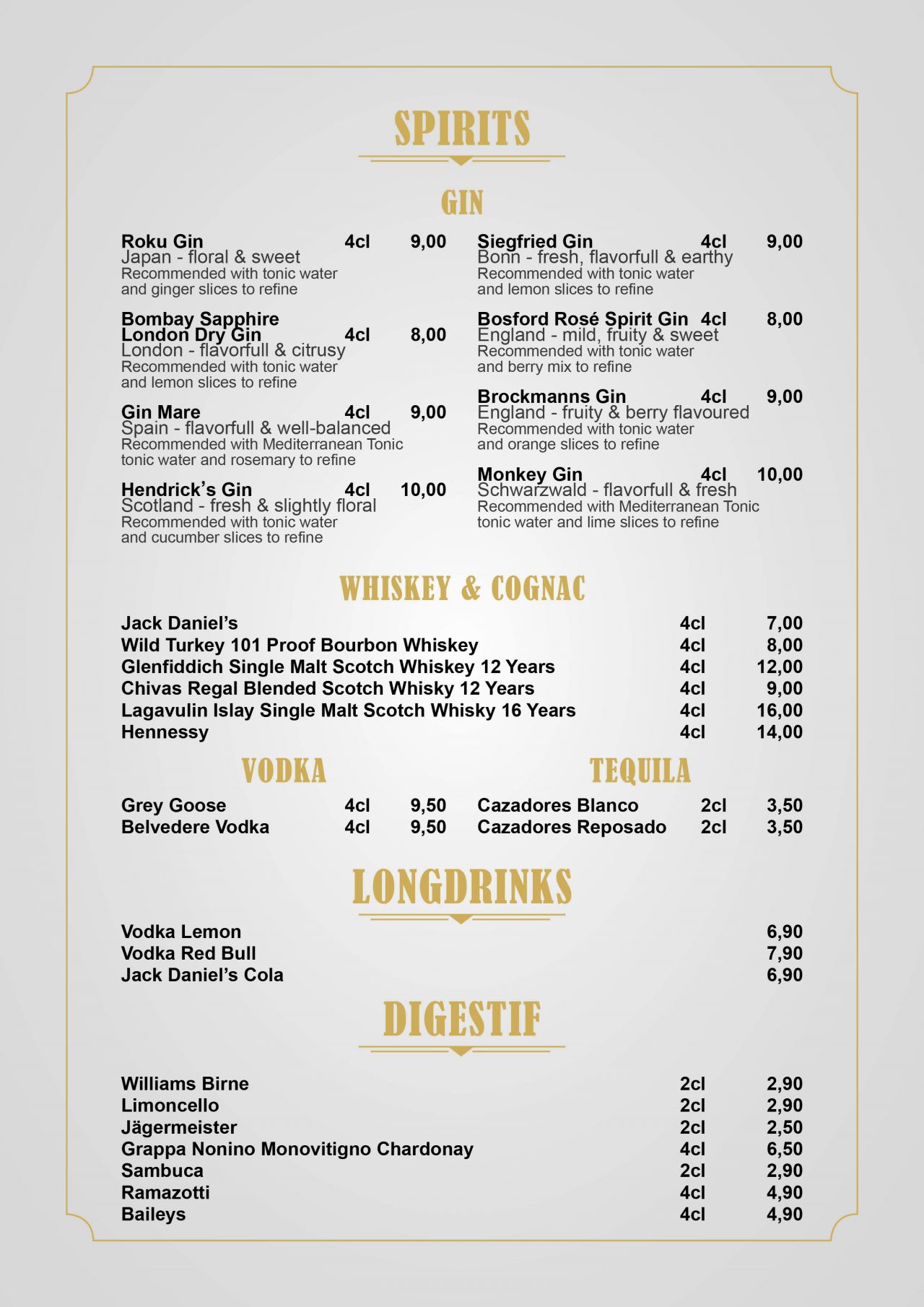 Menu - genussvolle Vielfalt | Restaurant Different