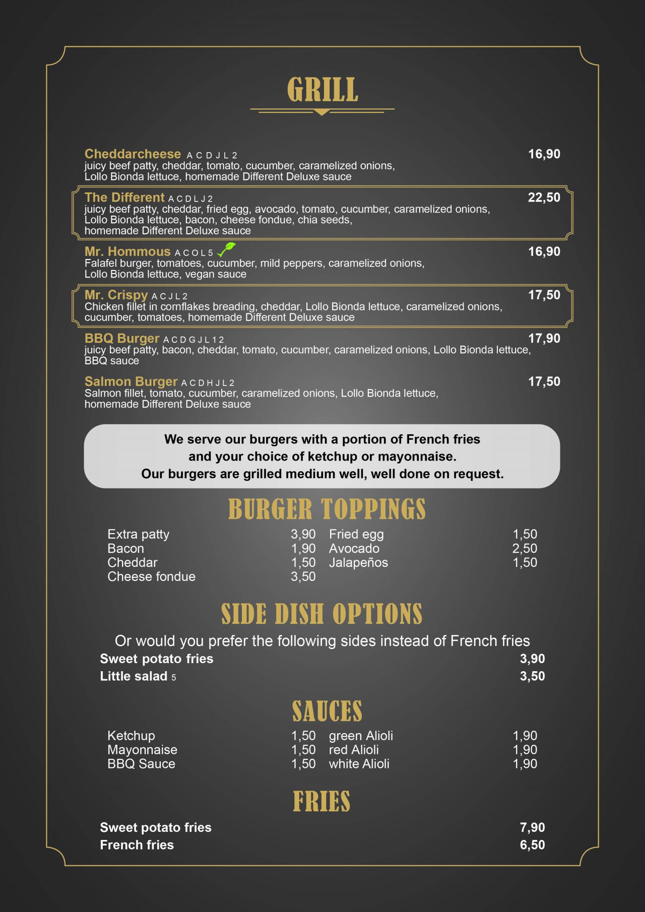 Menu - genussvolle Vielfalt | Restaurant Different