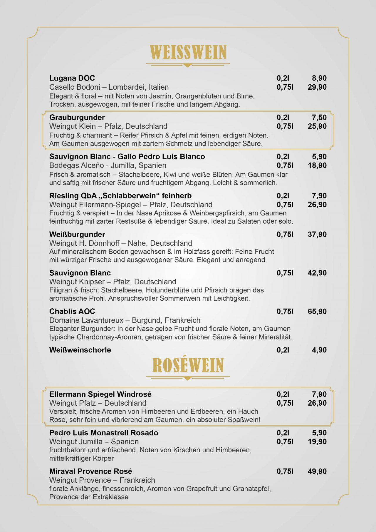 Menu - genussvolle Vielfalt | Restaurant Different